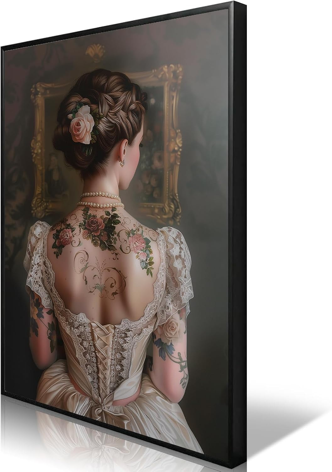 HFDF Witch Roses and Lace Picture Patg，Moody Victorian Wall Art, Dark Academia Prt Canvas ...