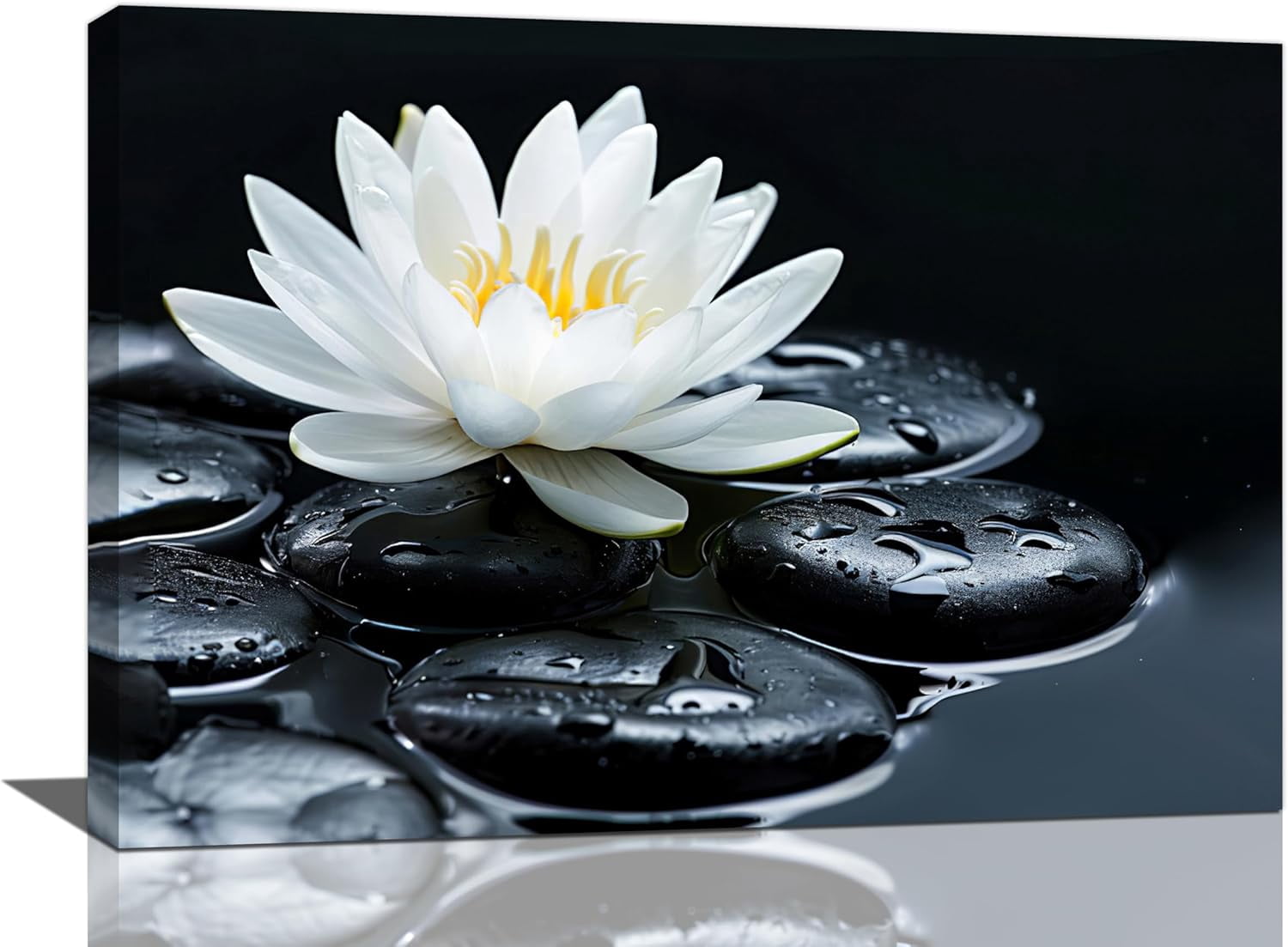 HFDF Zen Spa Wall Art Black Bathroom Stone Wall Decor Meditation ...