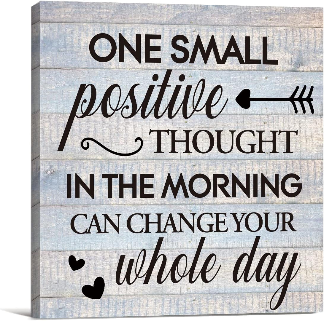 HFDF spirational Farmhouse Canvas Prt Wall Art Decor One Small Positive ...
