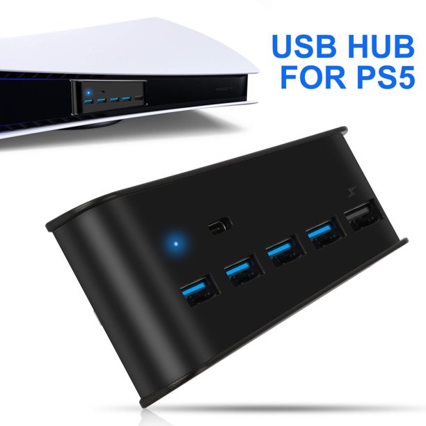 HFDR 5 USB Port Expand Hub for PS5 Console, USB High-Speed Expansion Hub Charger Controller ...