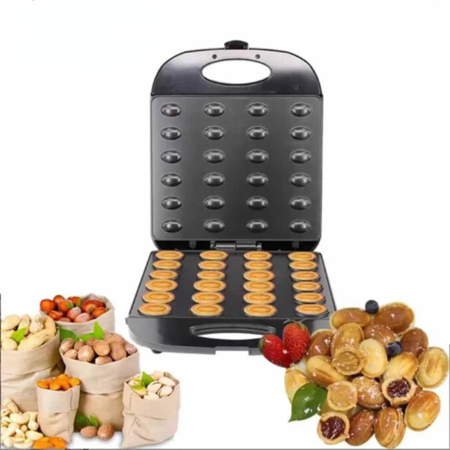 HFHMWL Automatic Walnut Kitchen Oven with 24-Grid Nut Waffle Bread ...