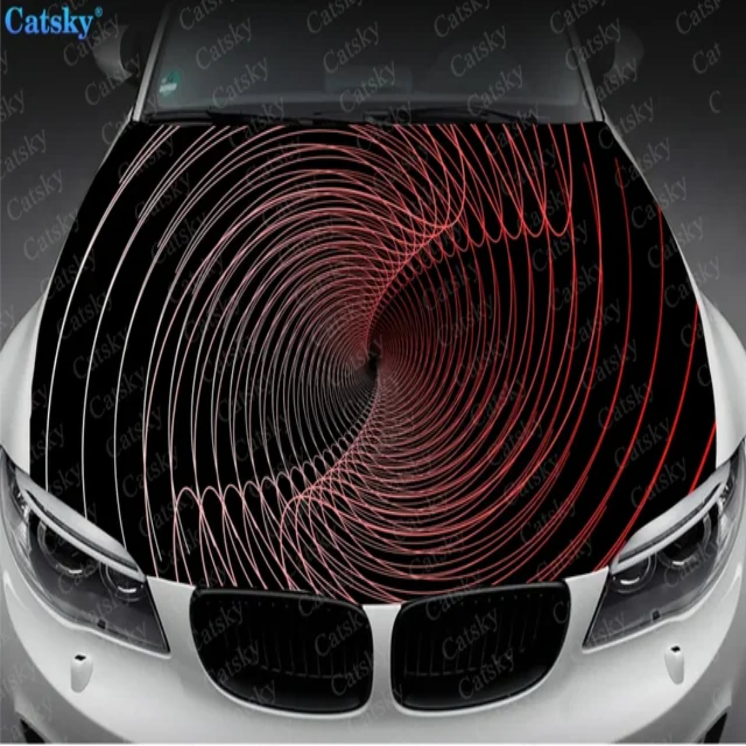 HFHMWL Gradient Abstract Guillochis Design Car Hood Vinyl Stickers Wrap ...