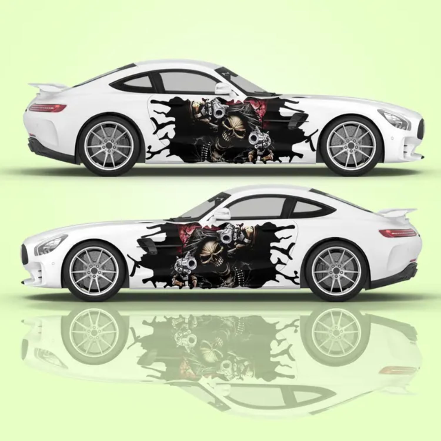 HFHMWL High Quality Grim Reaper Skull Cast Vinyl Wrap Sticker Decals ...