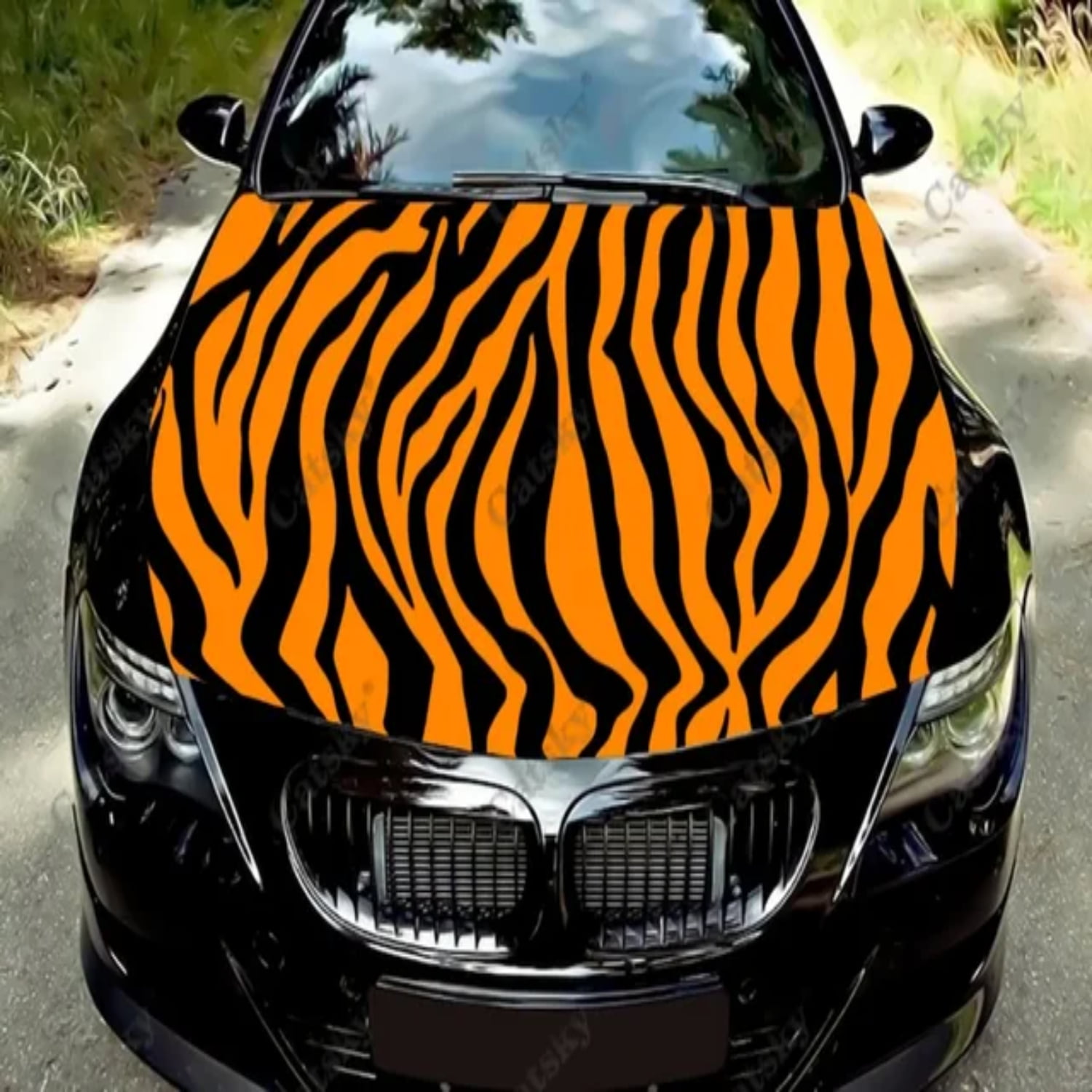 HFHMWL Tiger Texture Premium Vinyl Car Hood Protective Film Stickers ...