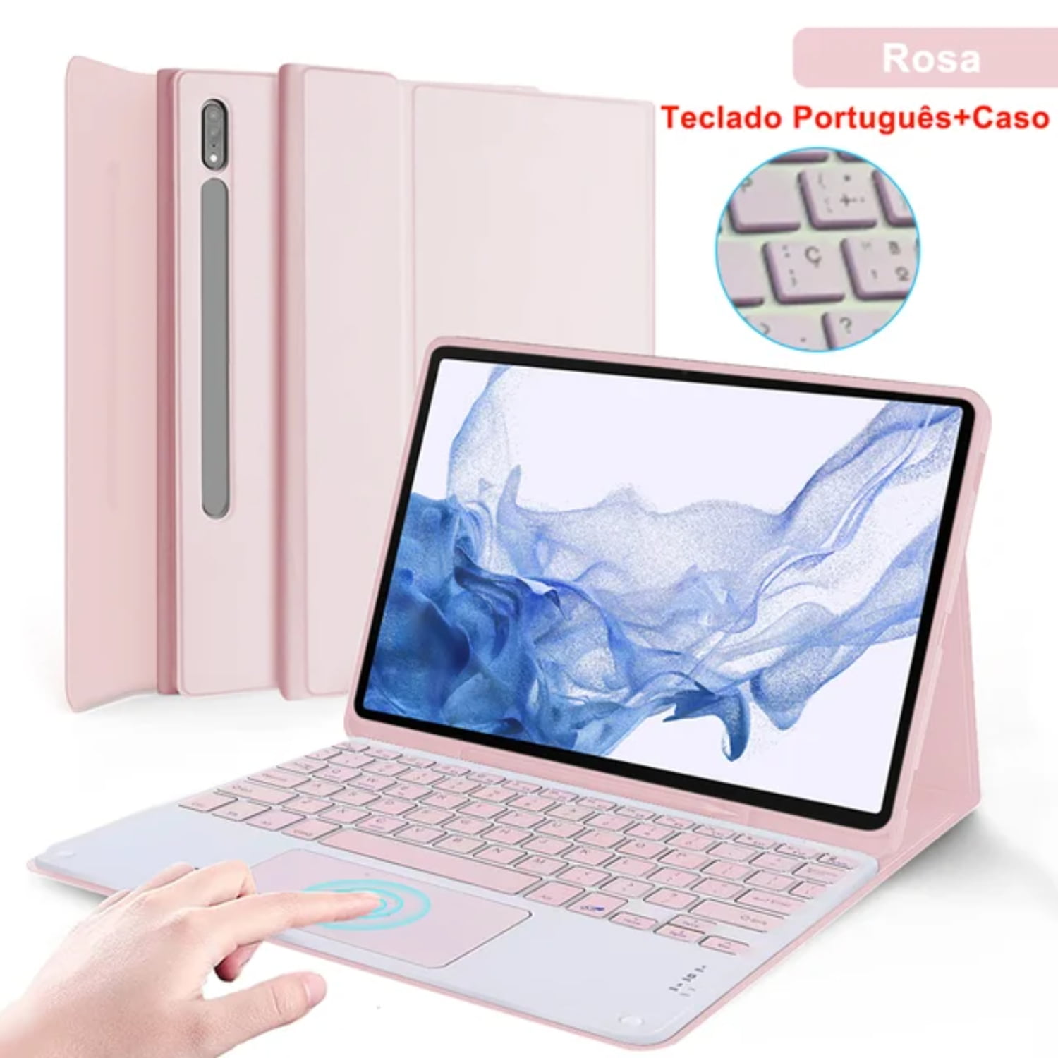 HFHMWL Ultra-thin Magic Keyboard Cover for Tab S6 Lite/A8 S7 S8 S9 plus ...