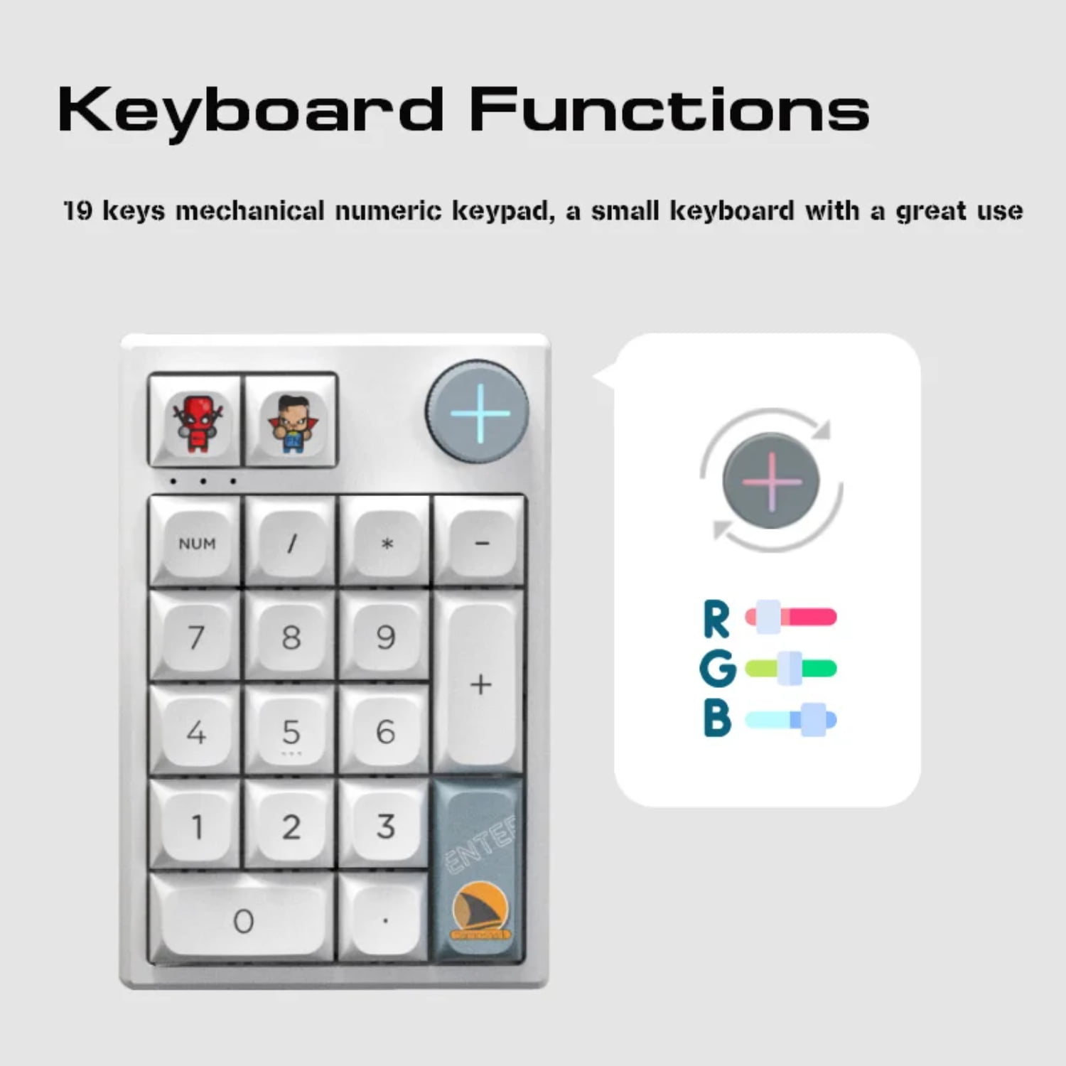 HFHMWL Wireless Mechanical Gaming Keyboard K3 PRO with 19 Key Hot Swap ...