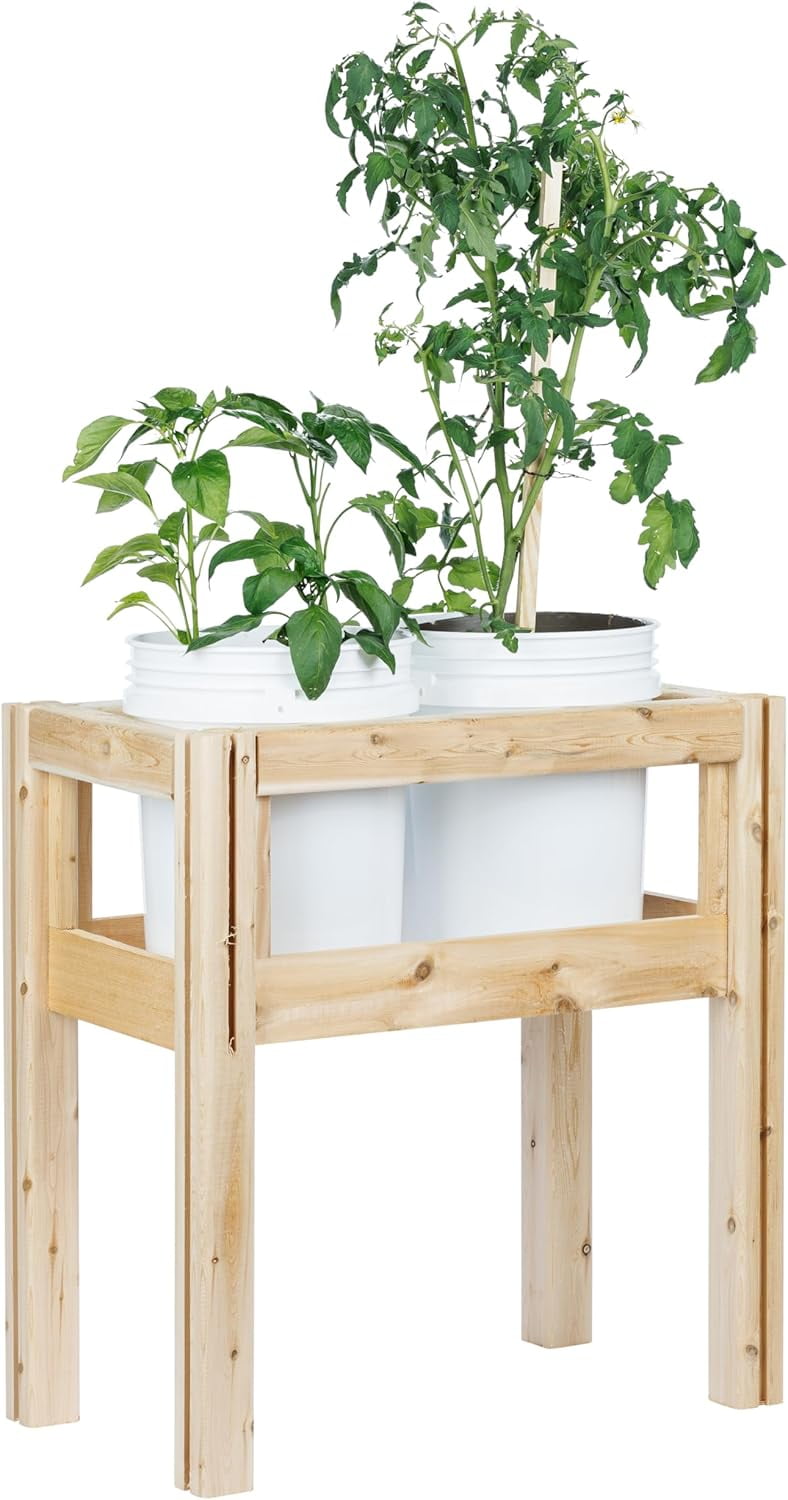 HFJMHG 3-Bucket Elevated Garden Planter - North American Cedar Raised ...