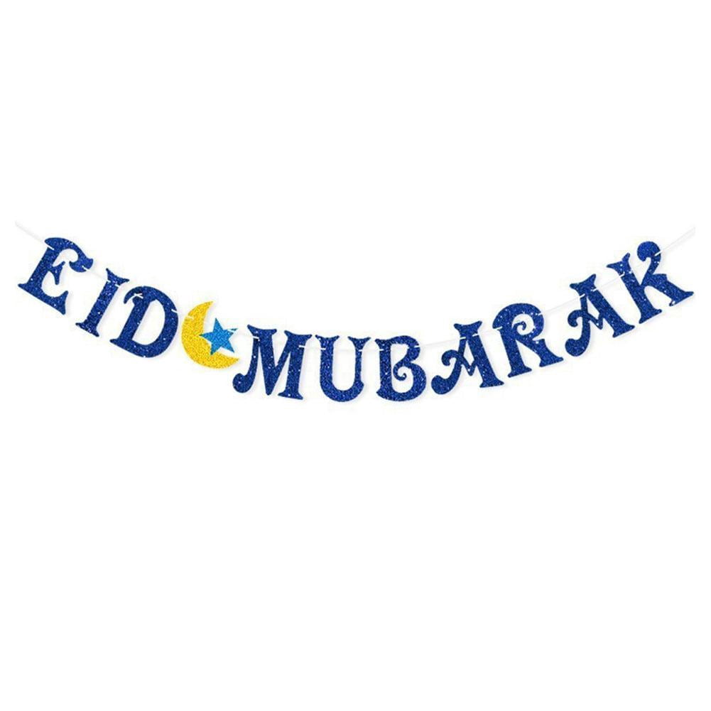 HFLWYWD 2024 New Eid Mubarak Banner Ramadan Hanging Bunting Garlands ...