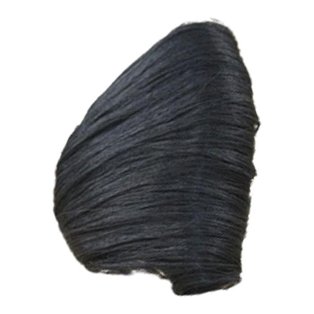 RYGRZJ Natural Black Curly Bangs Wig, Straight Bangs Wig, Seamless Side ...