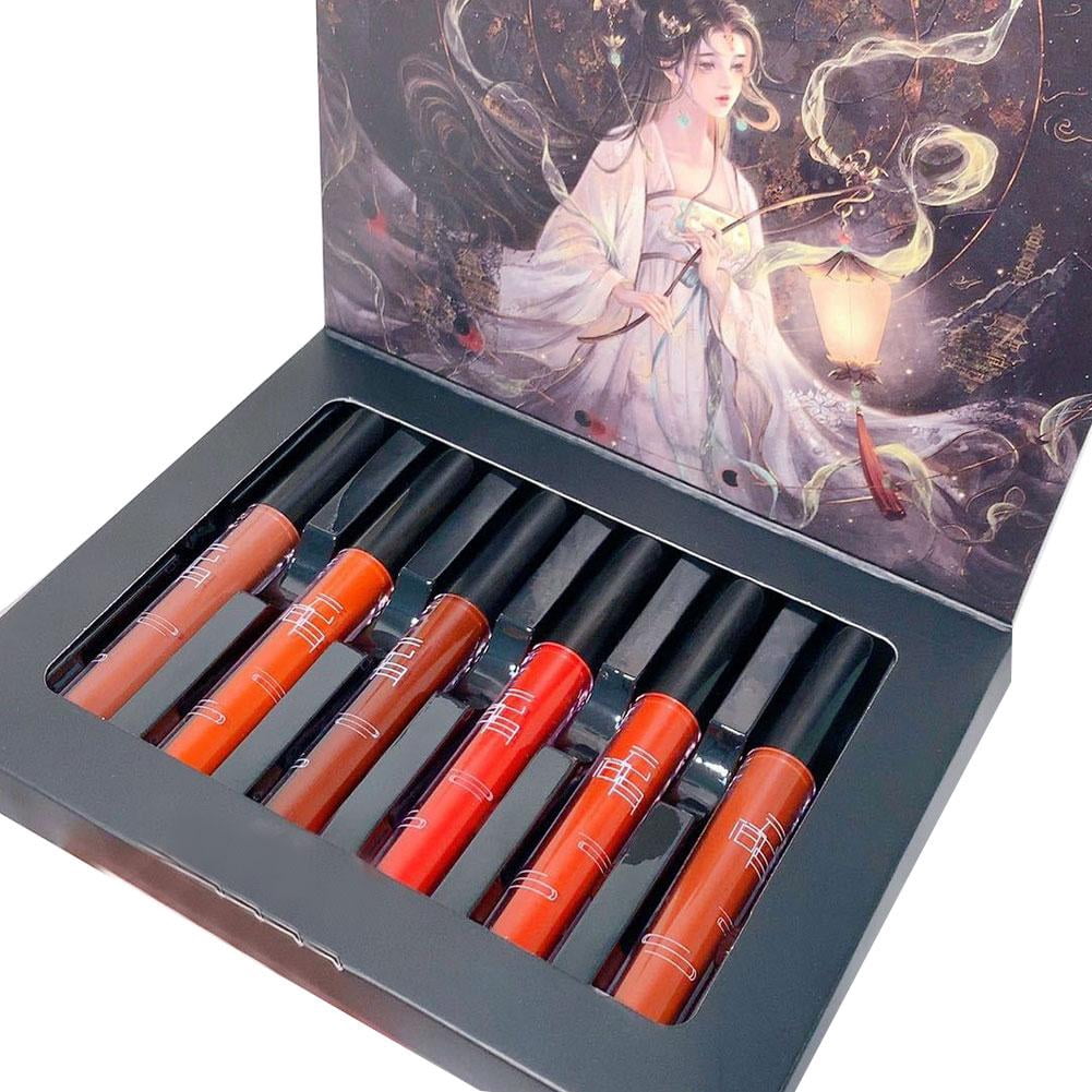 HFLWYWD Lipstick Set Retro Red Lipsticks Matte Easy Coloring Velvet ...