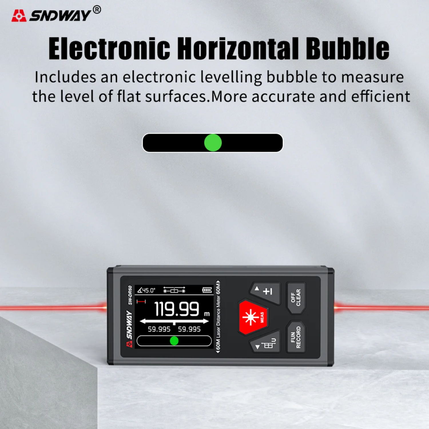 HFMENIW Accurate and Convenient Rechargeable 120m Digital Bilateral ...