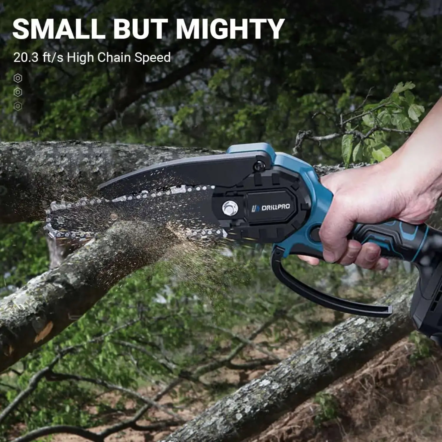 HFMENIW Compact and Versatile Mini Chainsaw - Rechargeable 18V Battery ...