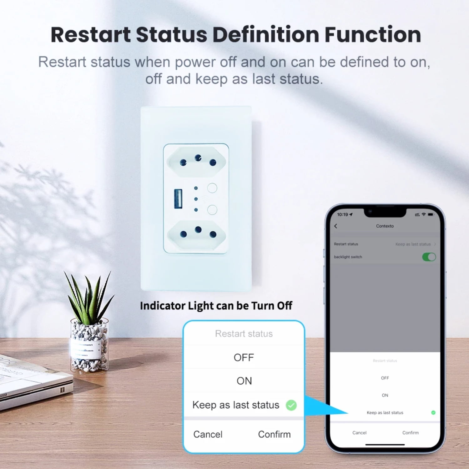 HFMENIW Elegant and Functional WiFi Smart Brazil Wall Socket with USB ...