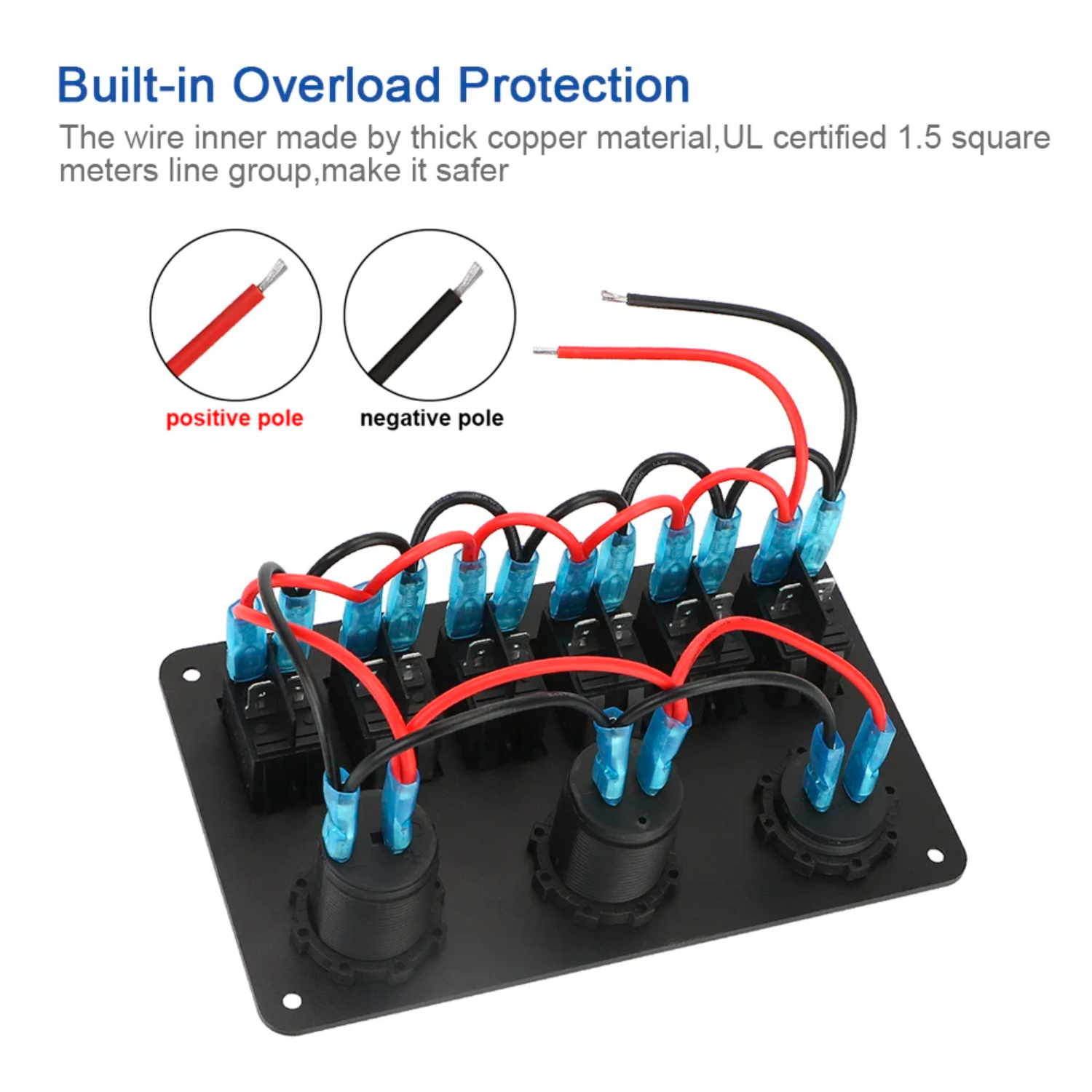 HFMENIW High-Quality 24V Truck Toggle Switch Panel with 6 Illuminated ...