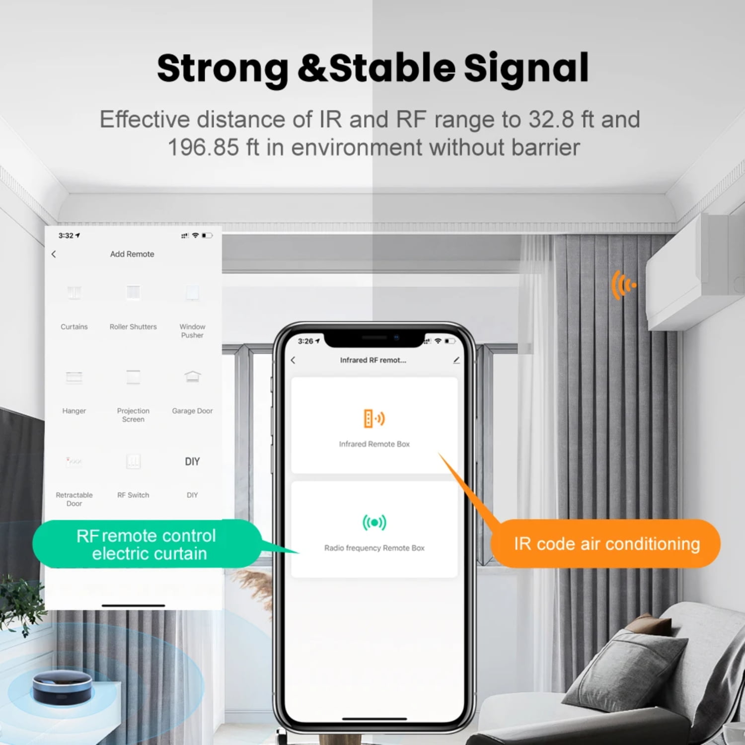 HFMENIW Intelligent Smart WiFi IR RF Remote Control for TV AC Curtains ...
