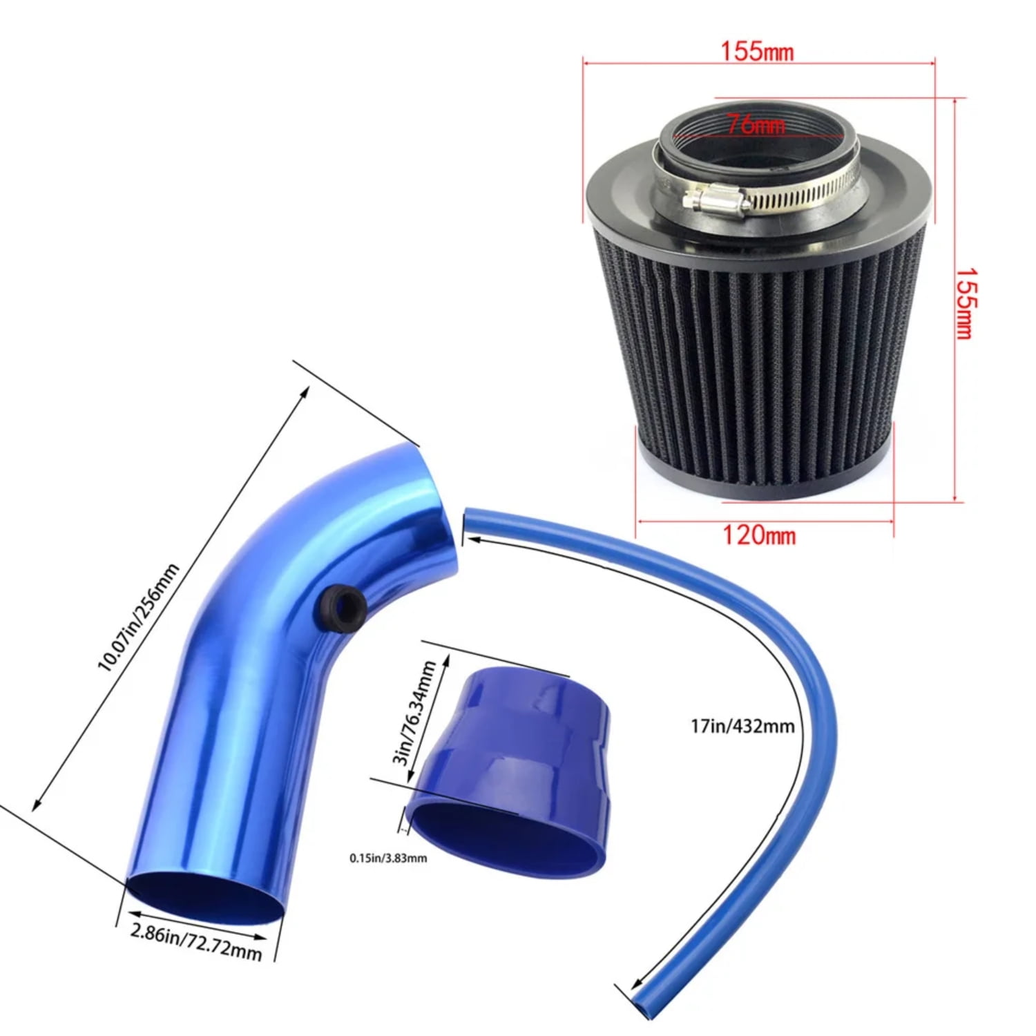 HFMENIW Ultimate High-Performance Aluminum Racing Cold Air Intake ...