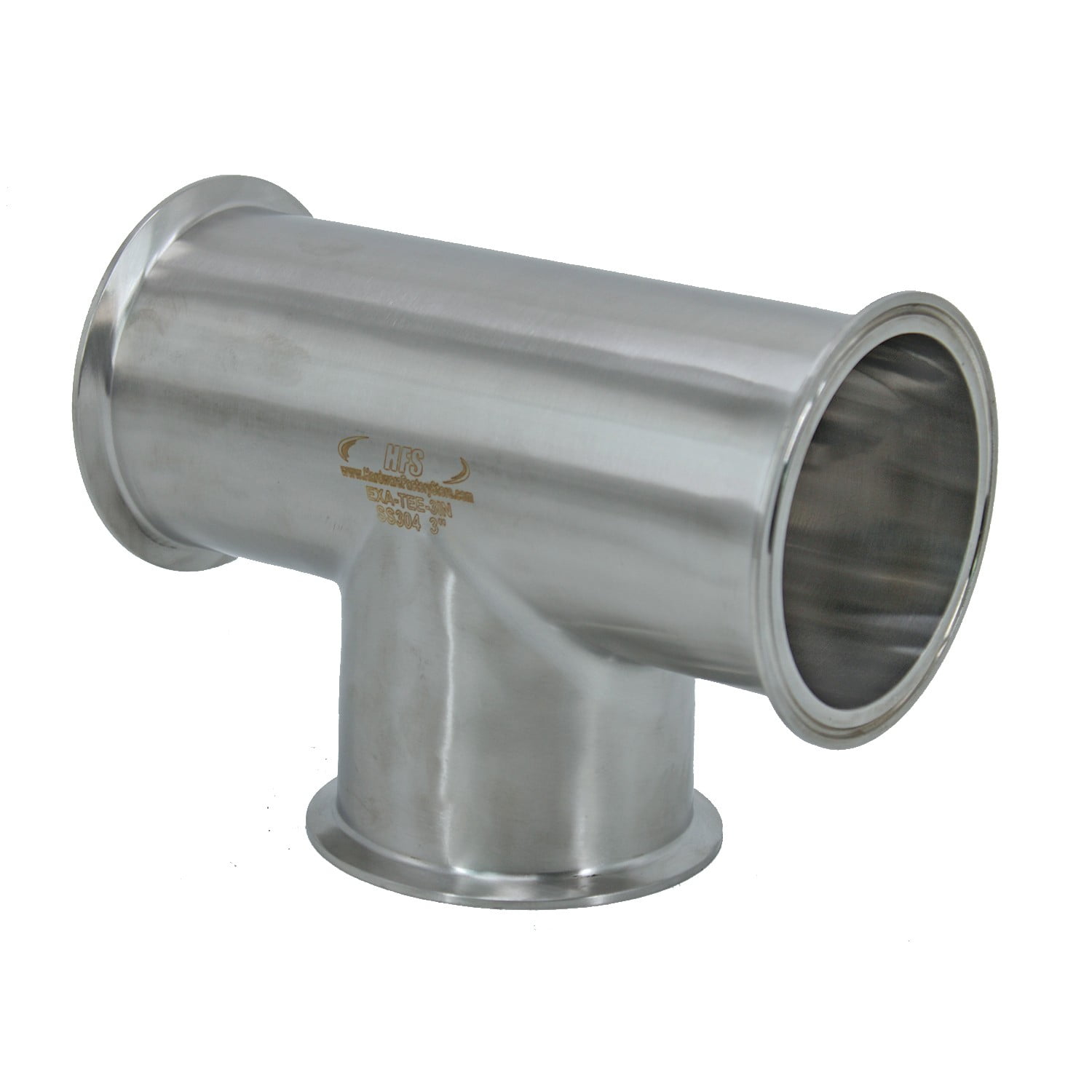 HFS(R) 3" Tri Clamp Tee Fitting 3-Way Equal Tee Tri Clover Stainless ...