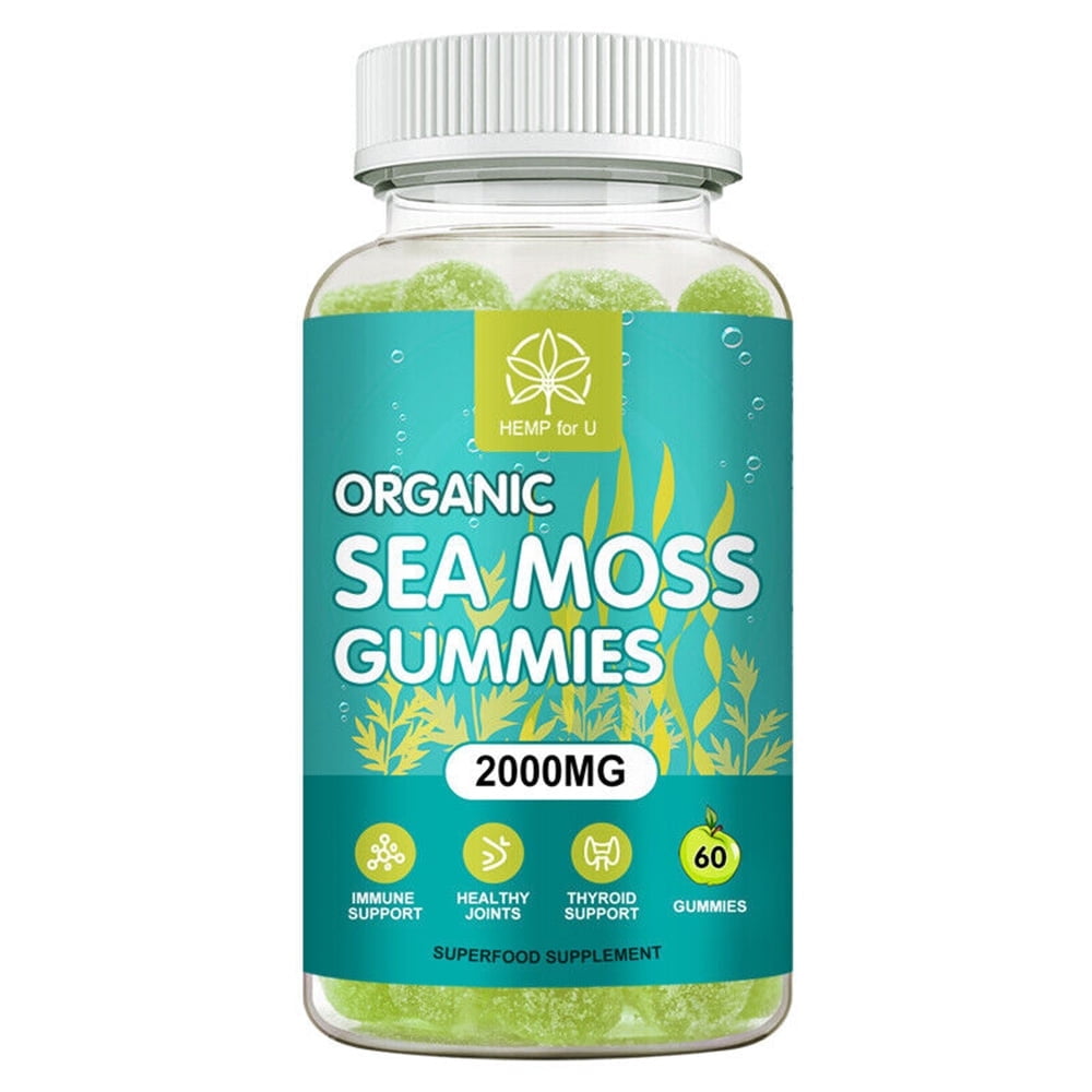 HFU Organic Sea Moss Weight Loss Gummies, 2000mg, Immune Boost, Thyroid ...