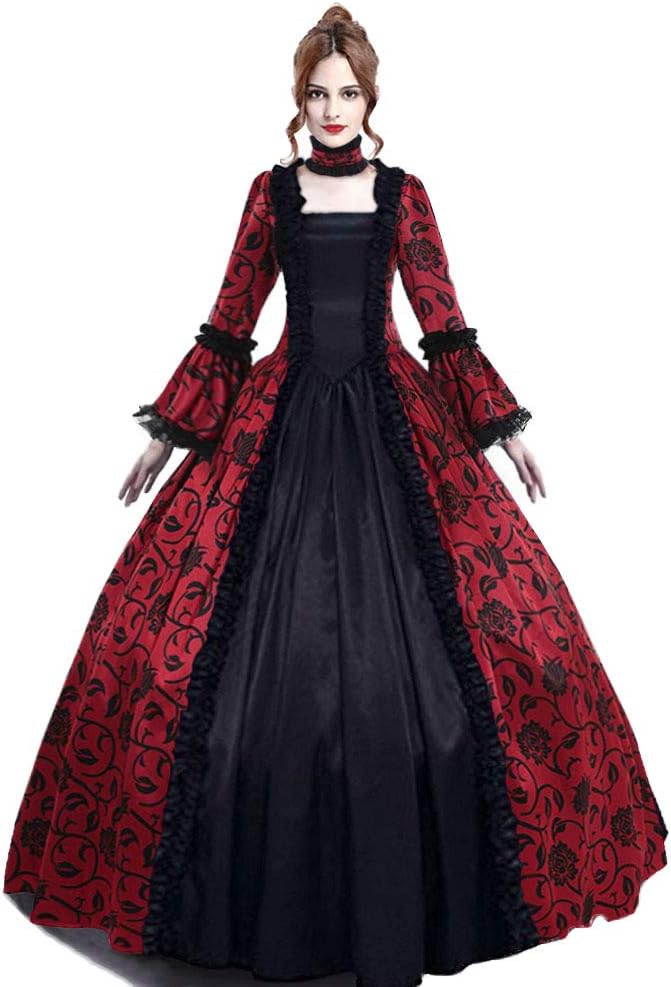 HFU Women's Marie Antoinette Victorian Dress 18th Century Medieval ...