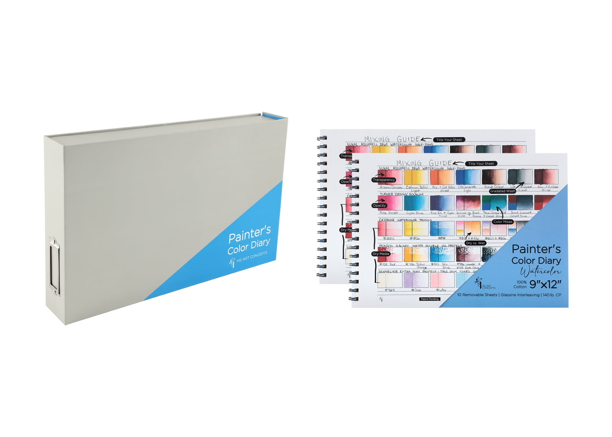 HG Art Concepts Painters Watercolor & Mixed Media Diary With Binder ...