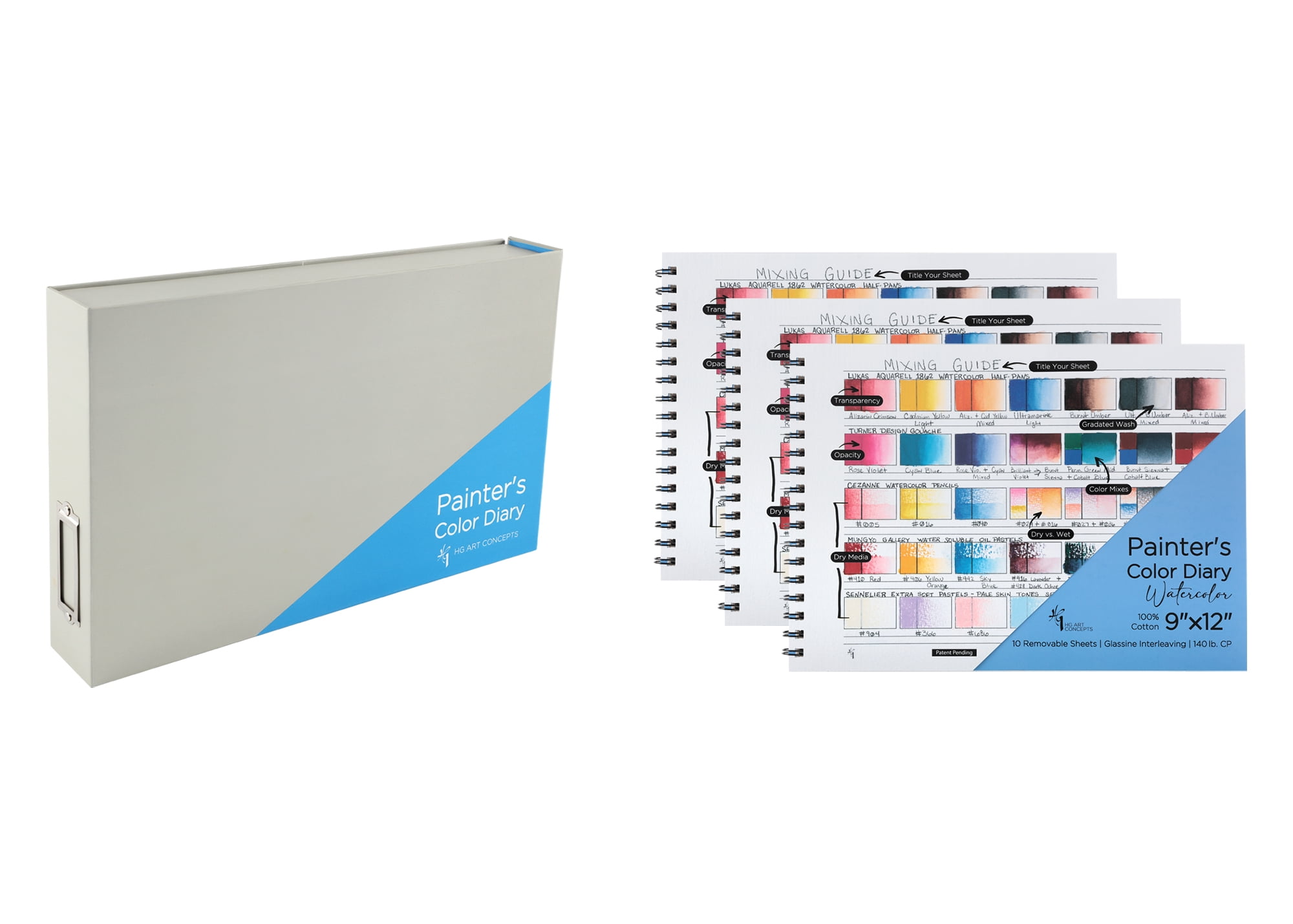 HG Art Concepts Painters Watercolor & Mixed Media Diary With Binder ...