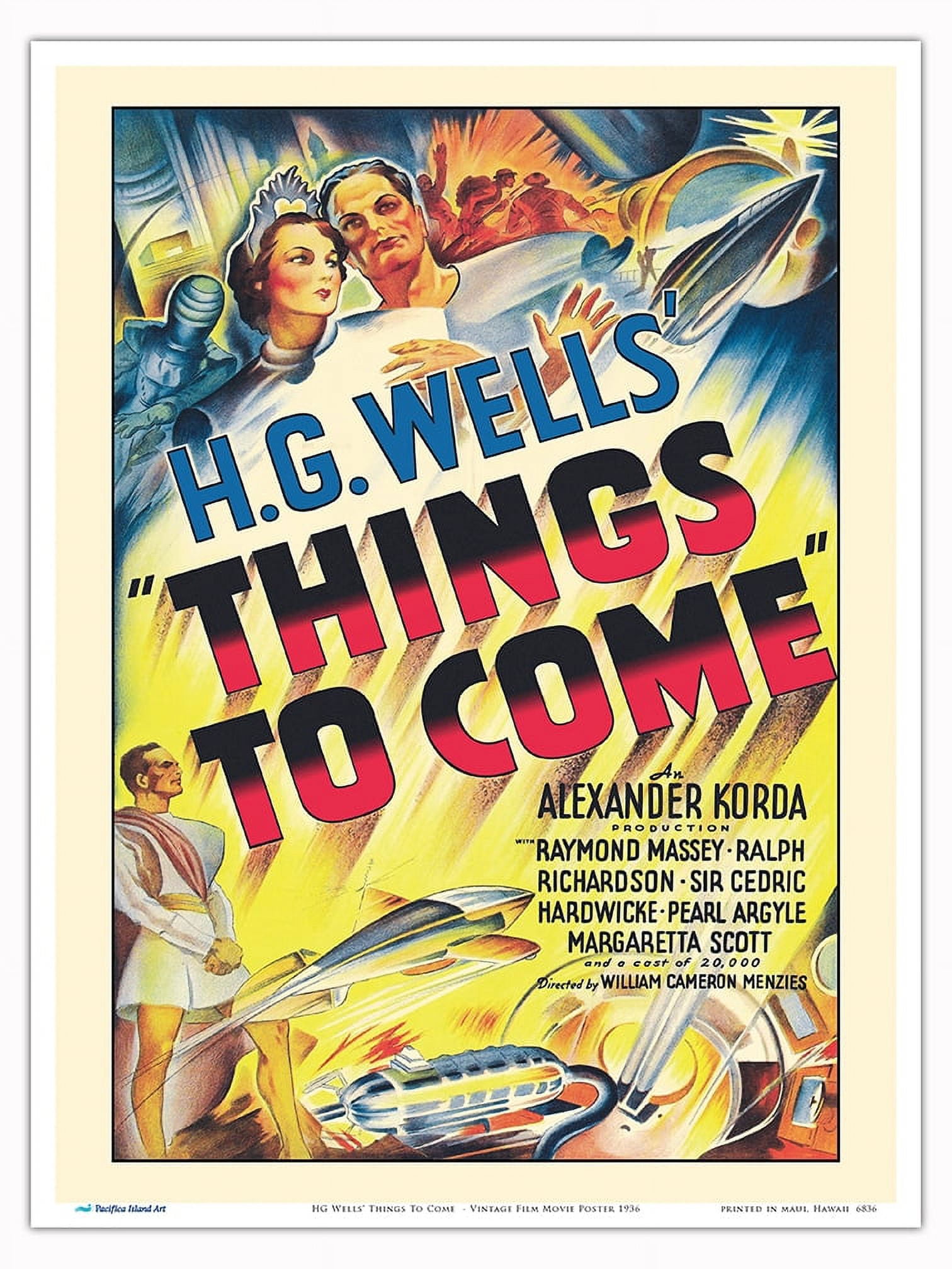 HG Wells’ Things To Come - Vintage Film Movie Poster c,1936 - Master ...