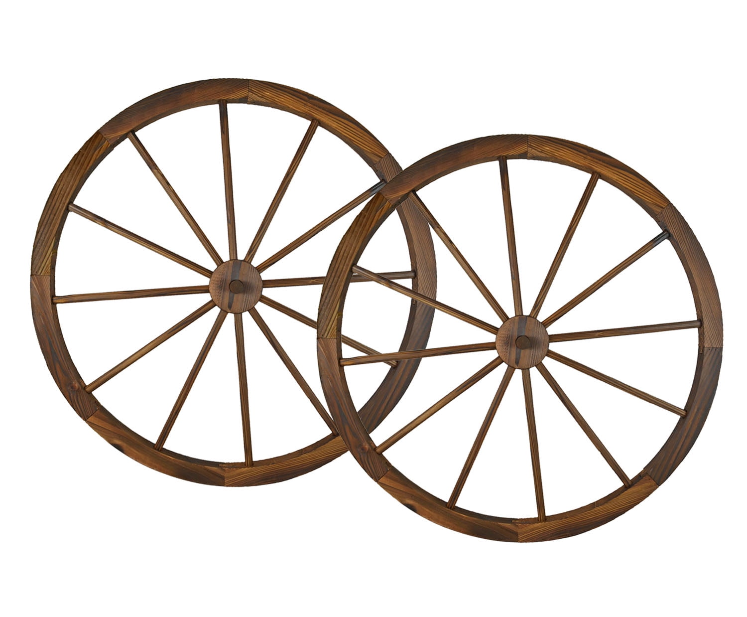 HGC Western Flair Wooden Wagon Wheel Wall Decor with Steel Rim ...