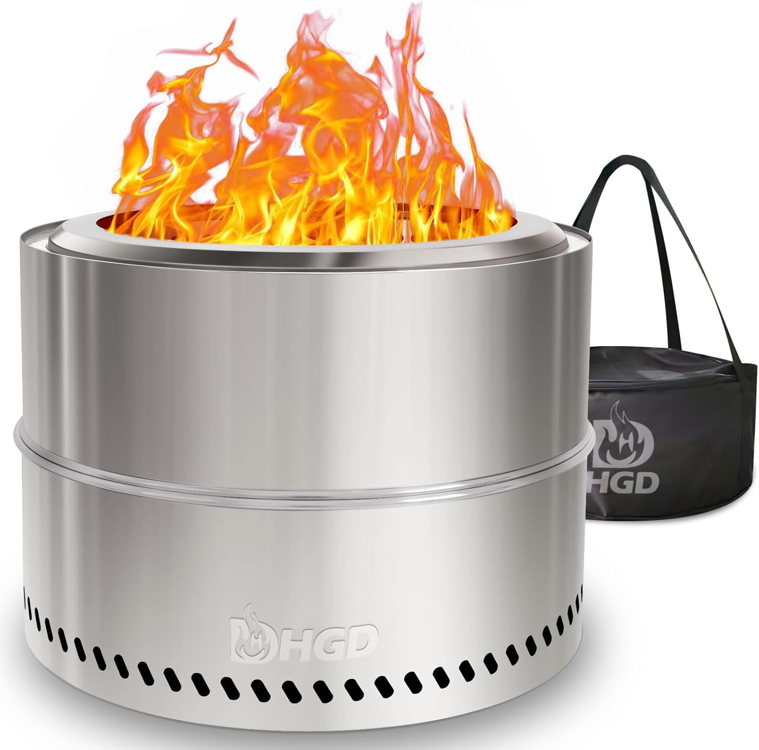 HGD 20 inch Smokeless Firepit Outdoor, Portable Smokeless Fire Pit for ...