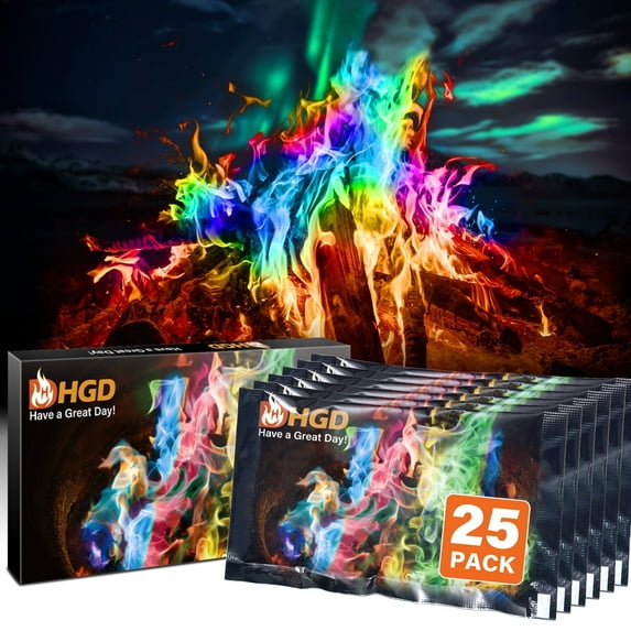 HGD 25 Pack Magic Campfire Fire Color Changing Packets Fire Pit,Party ...