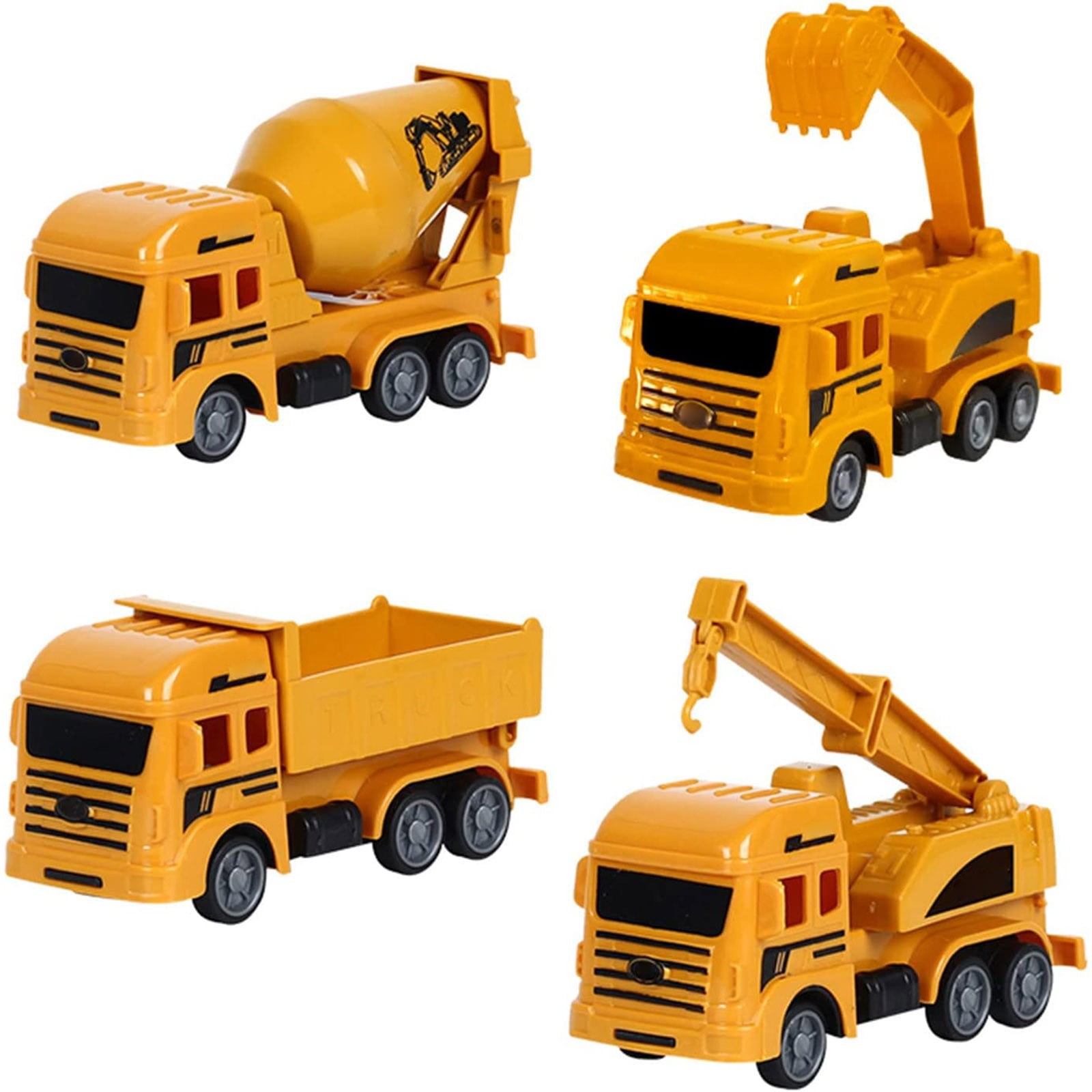 HGDHJO Boys Construction Vehicles Set Of 14 Excavator Dump Truck Cement ...