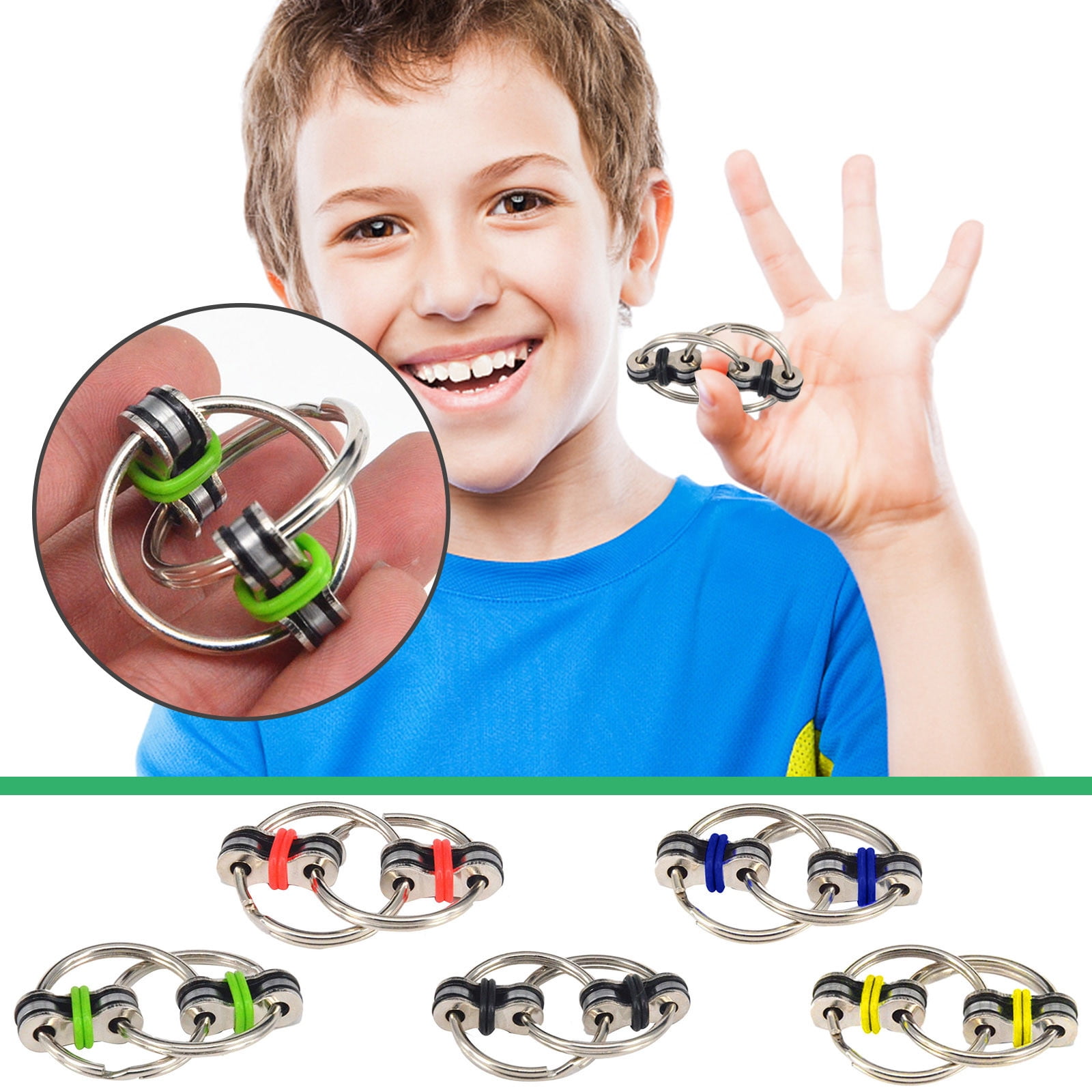 HGDHJO Chain Toy Hand Spinners Key Ring Sensory Toys Stress Relieve ...