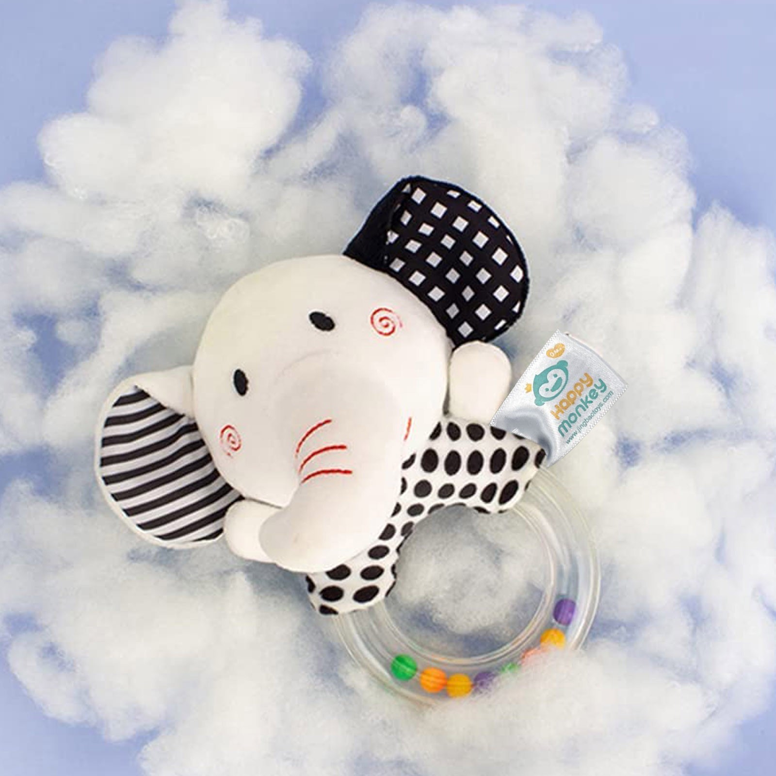 HGDHJO Newborn Baby Rattle Toys Elephant Plush Baby Cartoon Bed For 0 ...