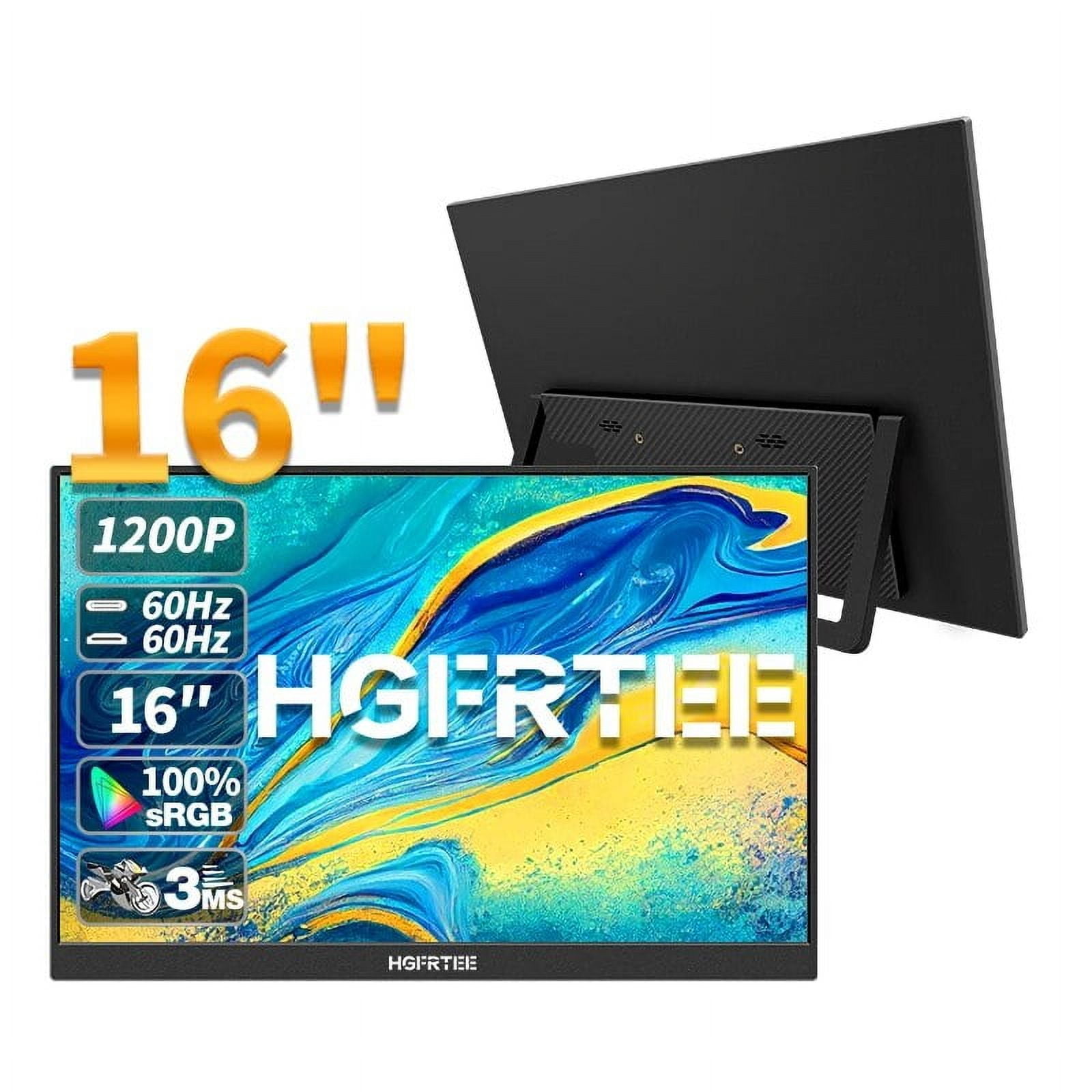 HGFRTEE 16Inch Portable Monitor ADS-IPS 16:10 RGB100% 300cd/m2 PC Game ...