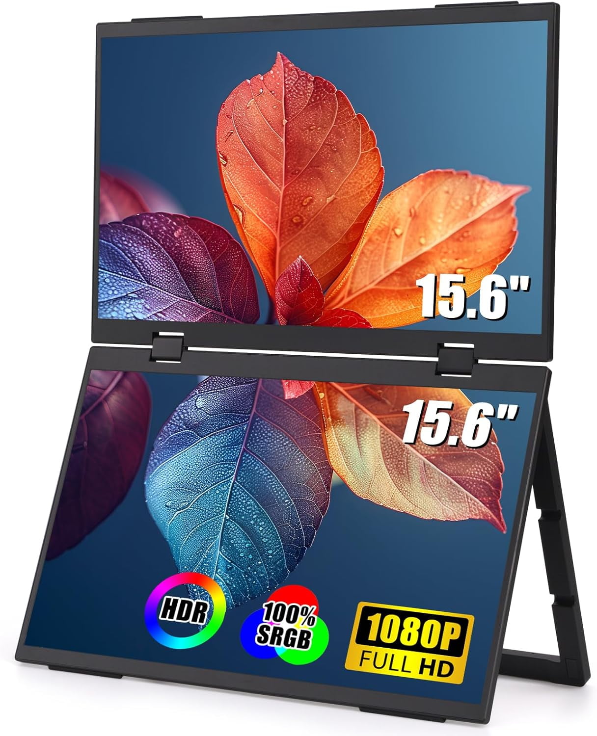 HGFRTEE External Portable Monitor for Laptop Foldable 15.6" Dual ...