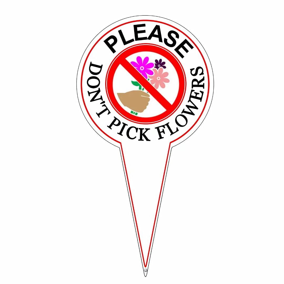 HGFT 2PCS Please Don't Pick Flowers Metal Yard Sign -Warning,Picking ...