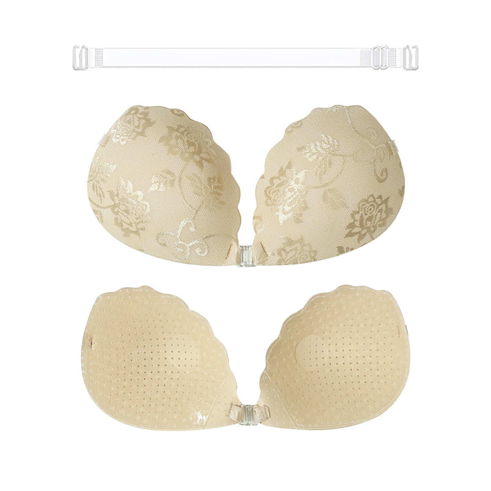 HGIEYS Adhesive Bra Strapless Push Up Sticky Bra Lace Fabric Invisible ...