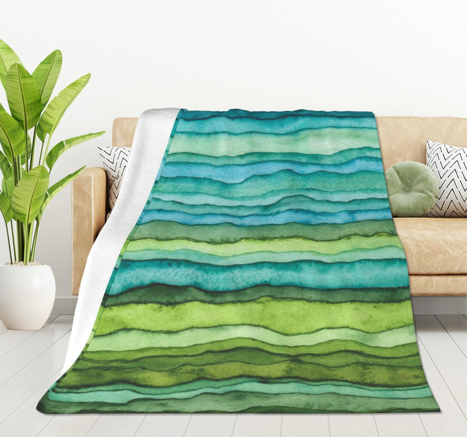HGOD DESIGNS Sasquatch Watercolor Flannel Fleece Bed Blanket Throw ...