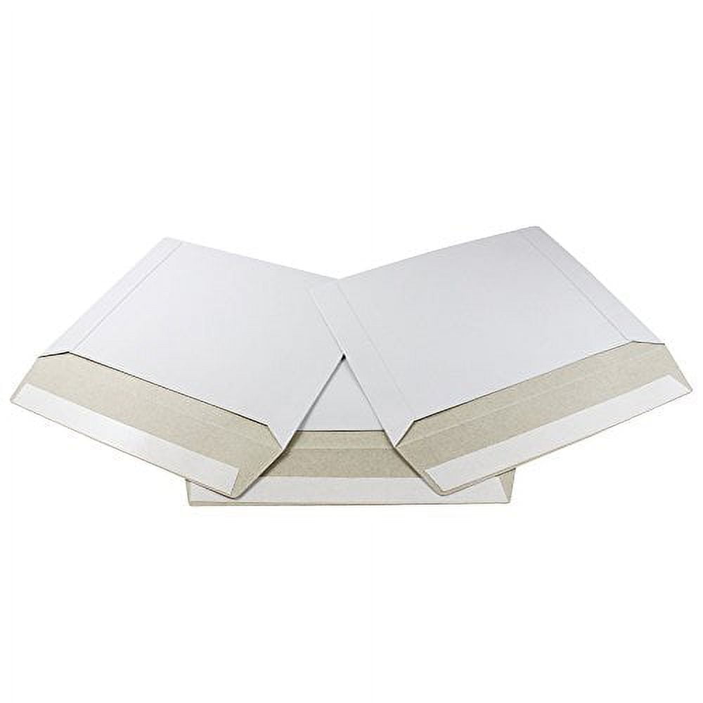 HGP 6 1/2 x 4 1/2, 400 pack, White Keep Flat Cardboard Mailer Rigid ...