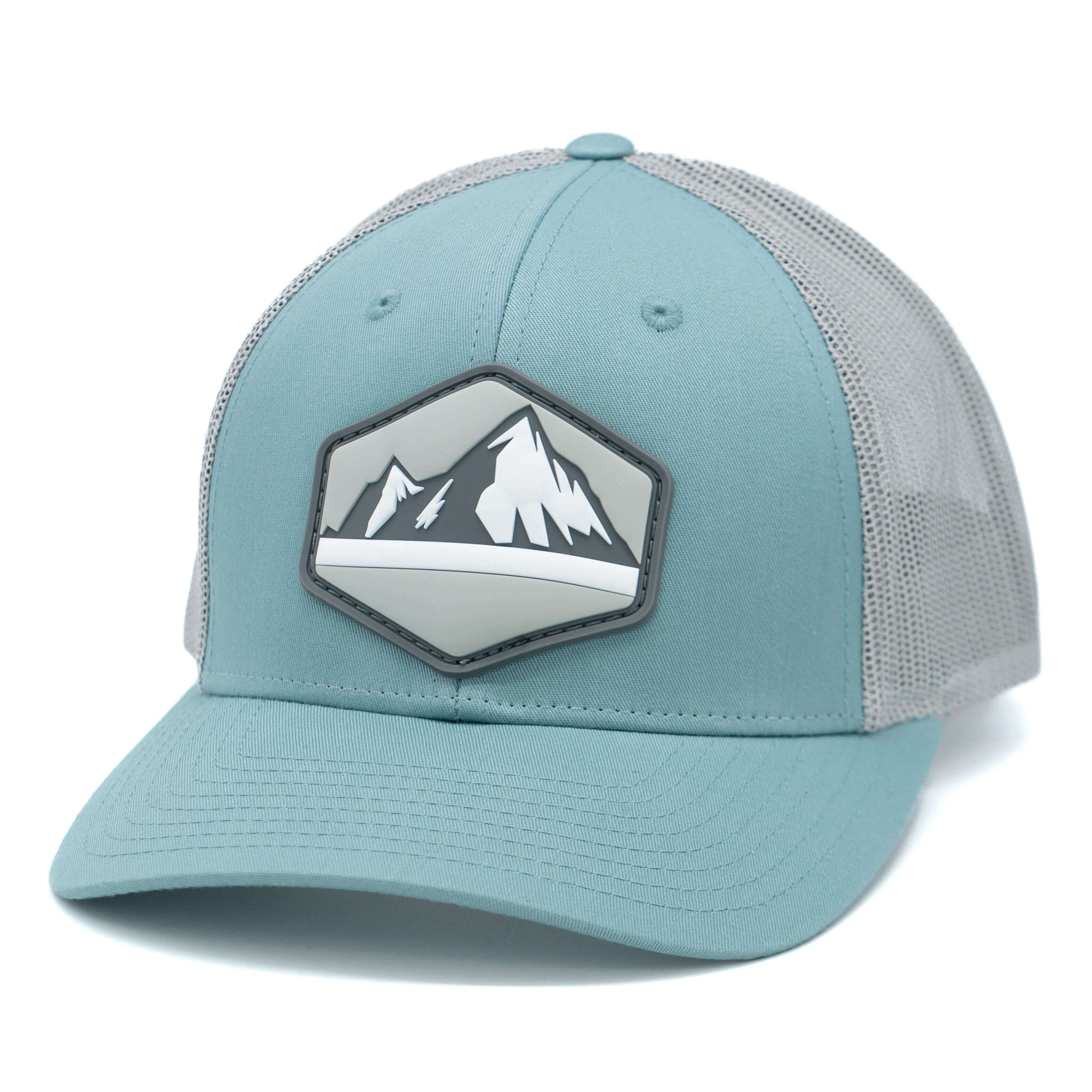 HGP Mountain View PVC Patch Teal/Grey Snapback Trucker Hat - Walmart.com