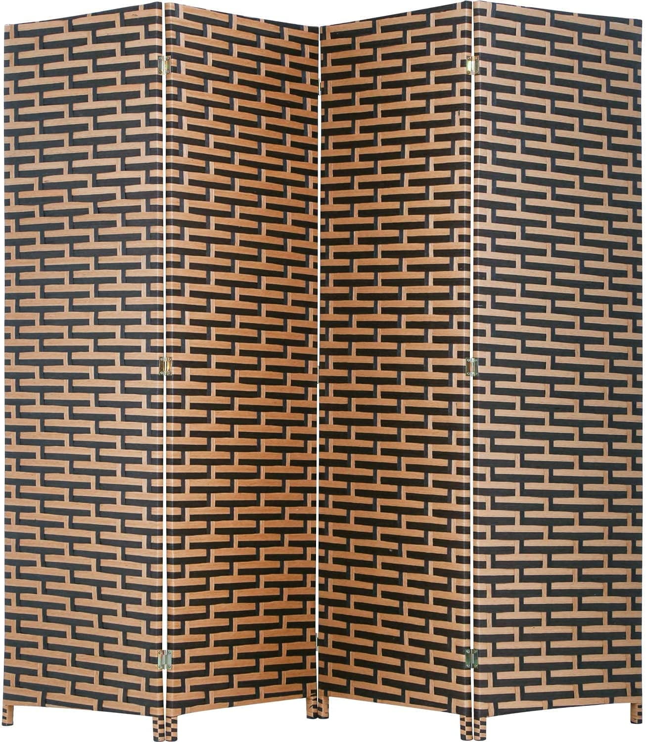 HGS 4 Panel Room Divider Folding Wood Screen Privacy Screens 6FT Room ...