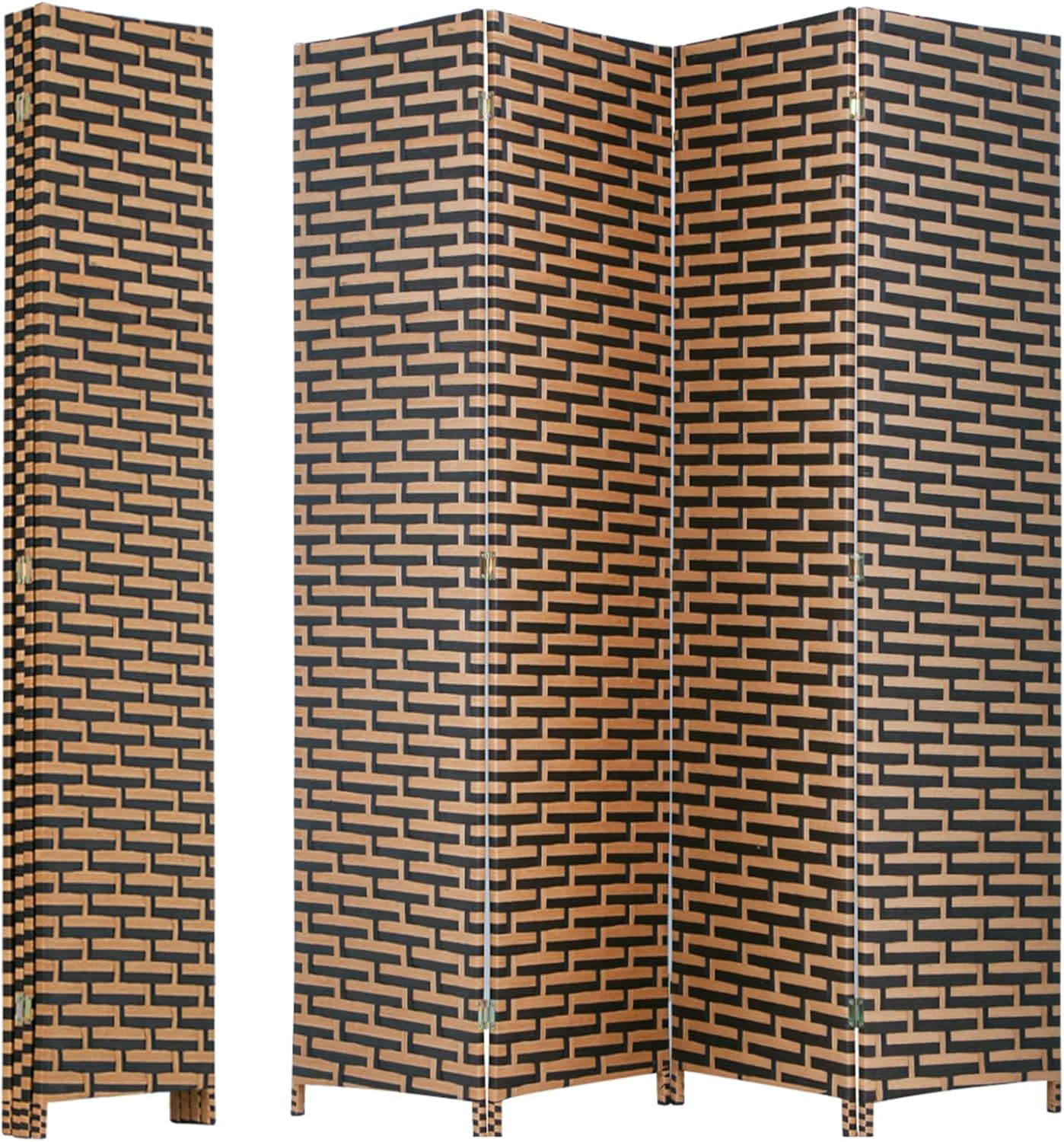 HGS 4 Panel Room Divider Folding Wood Screen Privacy Screens 6FT Room ...