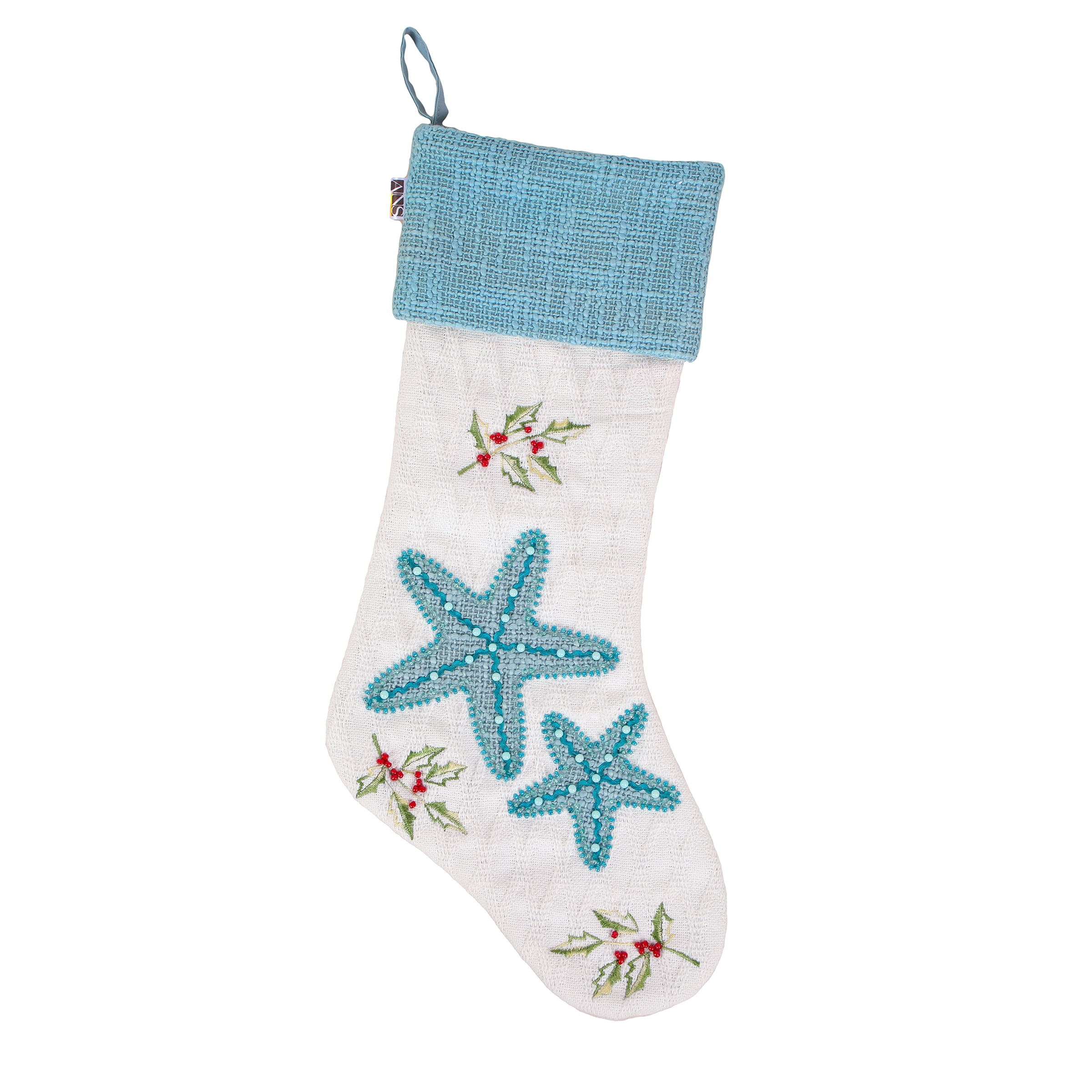 HGTV Home Collection by National Tree Company Christmas Stocking, White ...