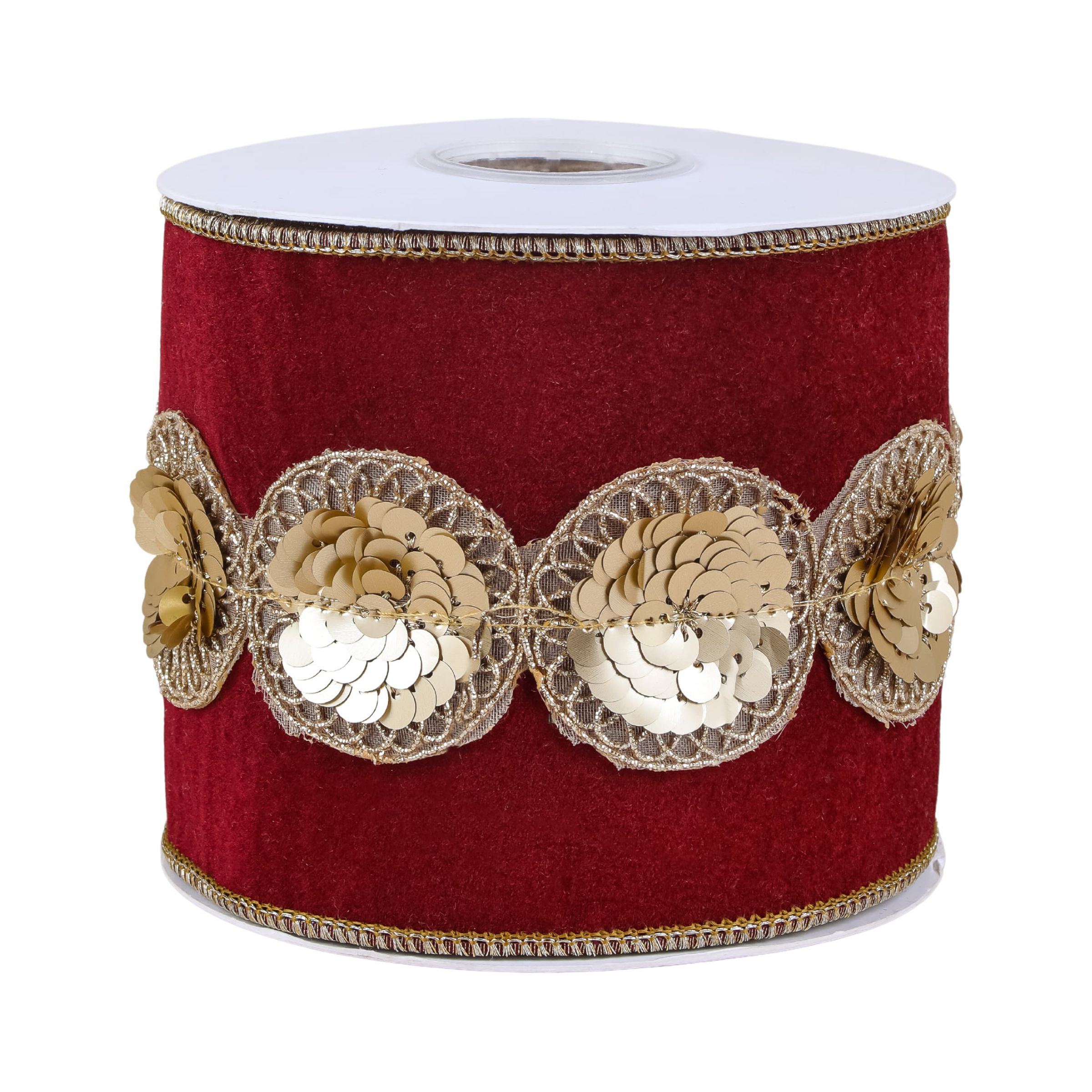 HGTV Home Collection by National Tree Company Gold Sequin Beaded Velvet ...