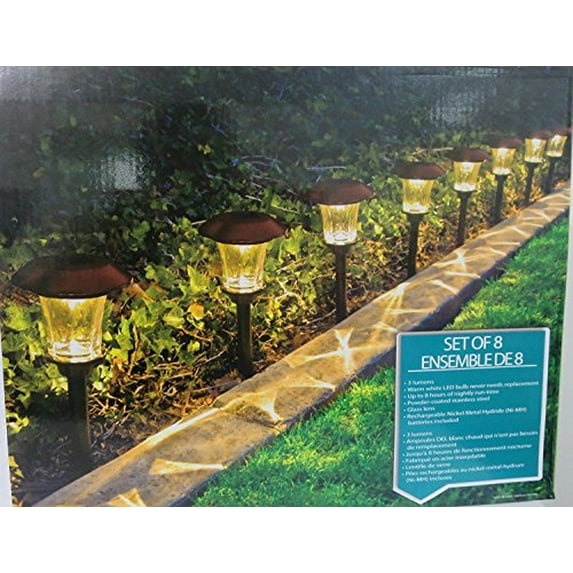 HGTV Solar LED Pathway Lights - 8 Pack - Walmart.com