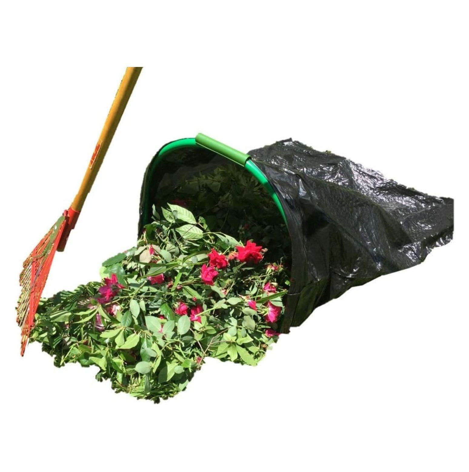 HGTV Winner 100 Lawn Bag Holder Turns 39 gal Plastic Leaf Bags Into a Dustpan. Stays Put with ...