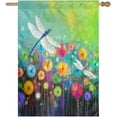 HGUAN Spring Flower Garden Flag Dragonfly flags Welcome Summer House ...
