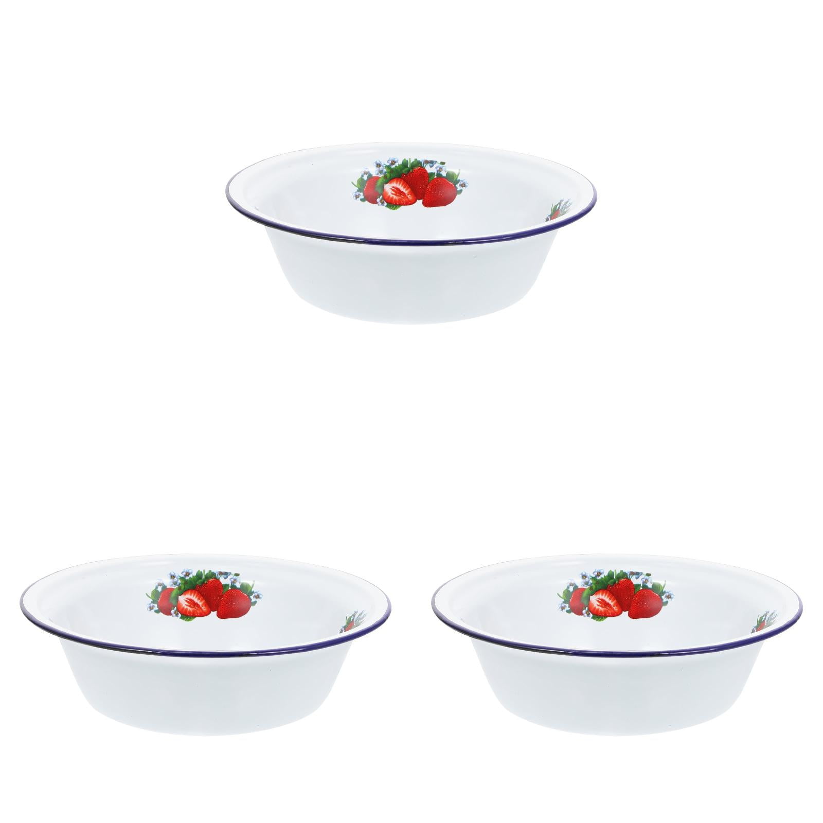 HGUYT 1/2/3PCS Strawberry Porcelain Glaze Basin Large Mixing Bowl ...