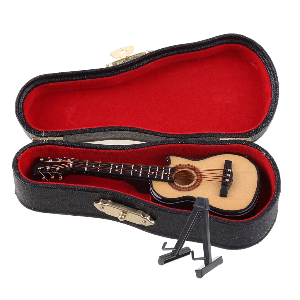 HGYCPP 10cm Toy Acoustic Guitar Scale Model Home Office Desk Decor ...