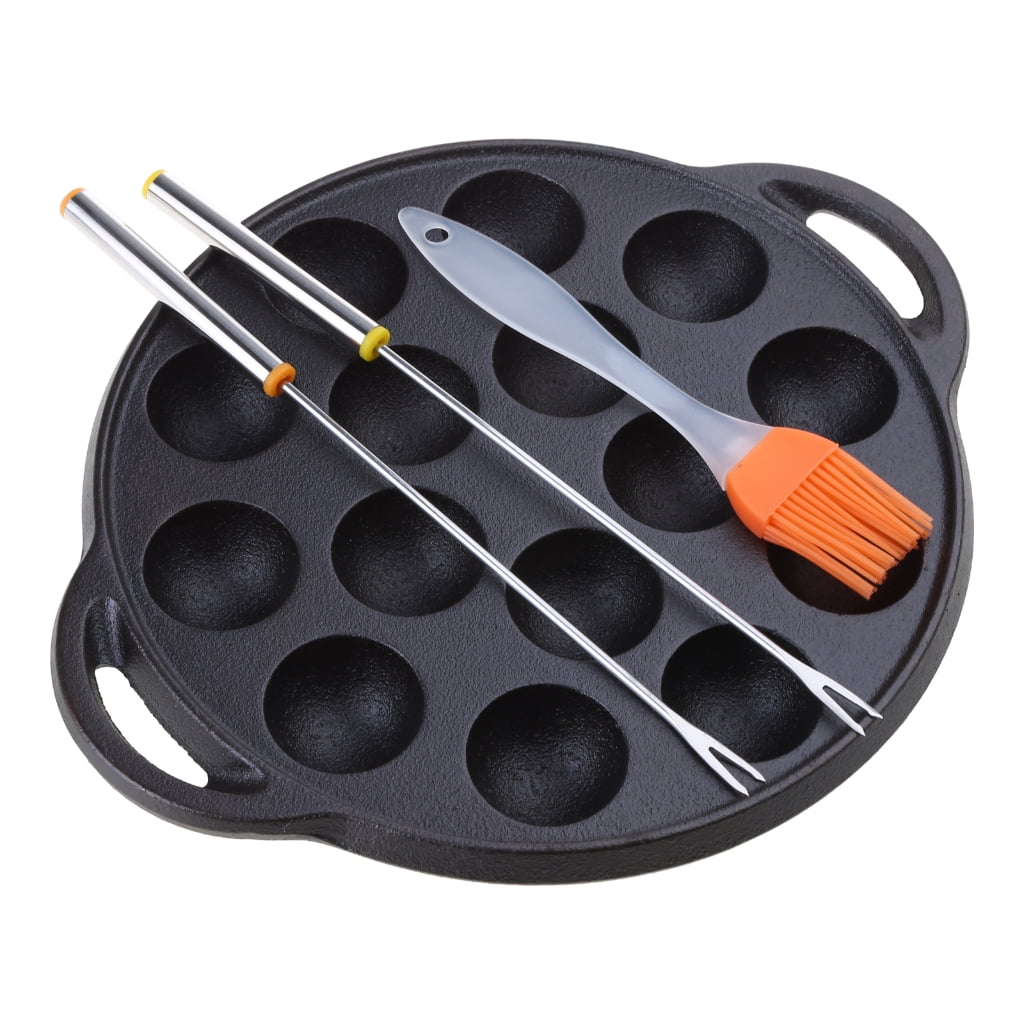HGYCPP 15 Holes Takoyaki Pan Cast Iron Material Takoyaki Maker ...