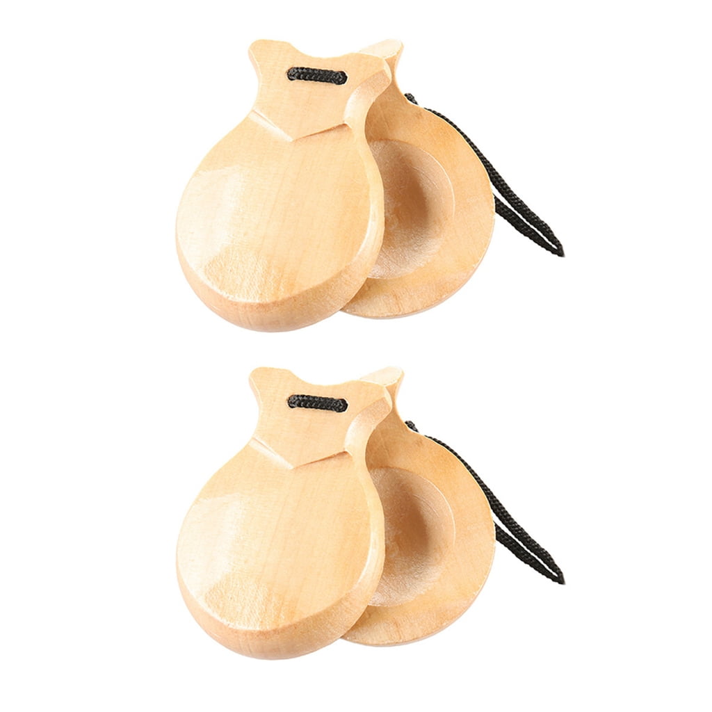 HGYCPP 2 Pcs Wood Spanish Castanets Flamenco Dance Castanets with ...